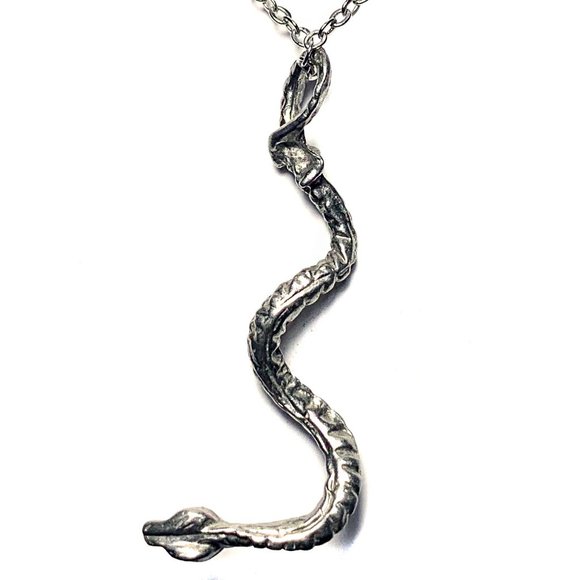 Jewelry | Vintage 9s Pewter Snake Python Boa Necklace | Poshmark